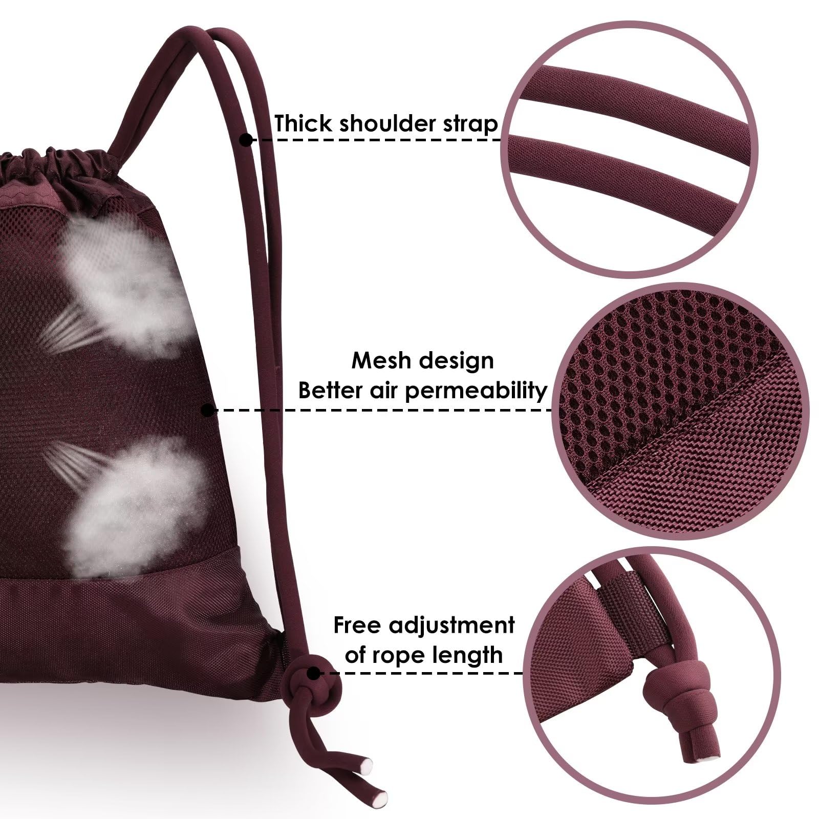 GAENMESN Drawstring Backpack Sport Gym Bag Backpack Bag Basketball Bag Leisure Hiking Yoga Dance Bag Travel Camping Team Work Bag