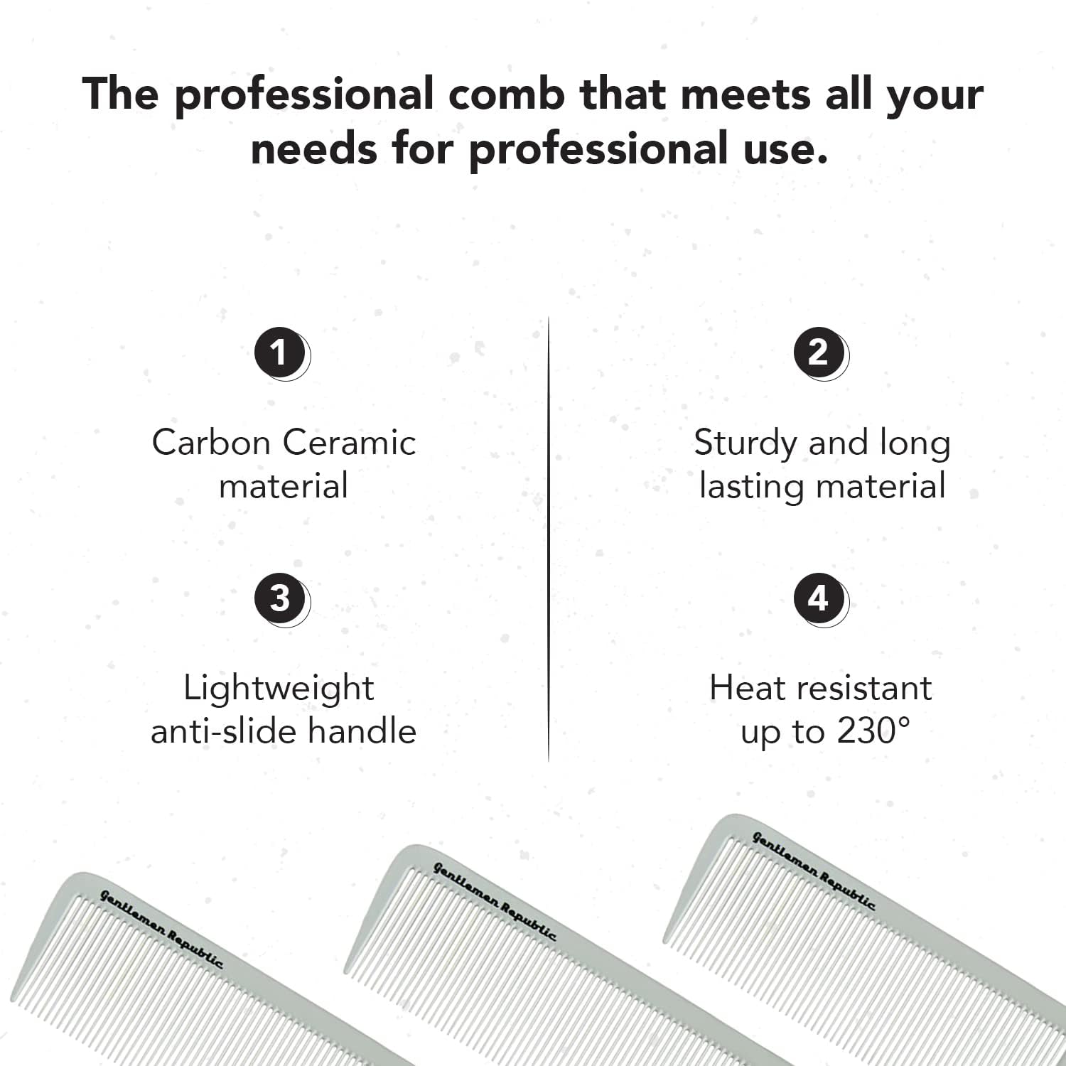 Gentlemen Republic Fade Comb for Fades, Blending and Men Hair Cuts β Soft Round Tips, Soft Touch, Strong Teeth with Strong Body β Ma