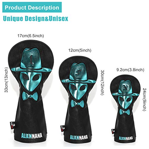 Golf Club Headcover Set Golf Driver Cover Fairway Cover Hybird Covers Iron Headcover Blade Putter Covers, Synthetic Leather Headcover