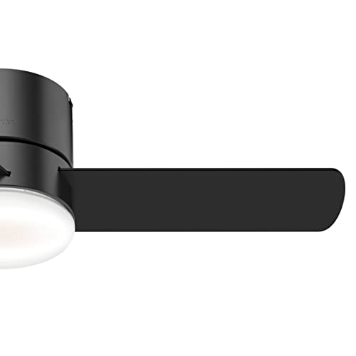 Hunter Fan Company 59453 44" Kit Control Hunter Minimus Low Profile Indoor Ceiling Fan with LED Light and Handheld Remote, Matte Black Finish