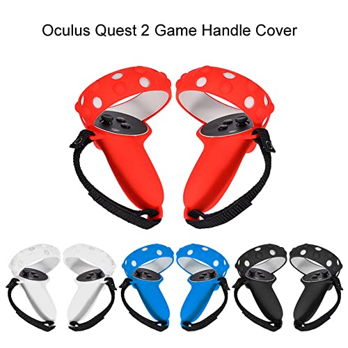 Hix Touch Controller Grip Cover for Oculus Quest 2, 1 pair (2 pcs), Rift S VR Anti-Throw Game Handle Dropping Protective Sleeve Accessories with Adjustable Wrist Knuckle Strap (Black)
