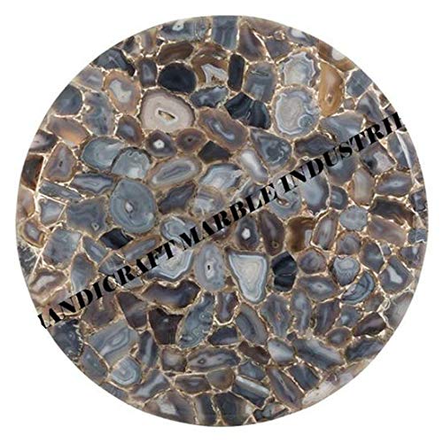 Natural Agate Table Top, 36" Inch Agate Table Top, Grey Agate Table, Gemstone, Quartz, Customized Agate Stone Table, Piece Of Conversation, Family Heir Loom