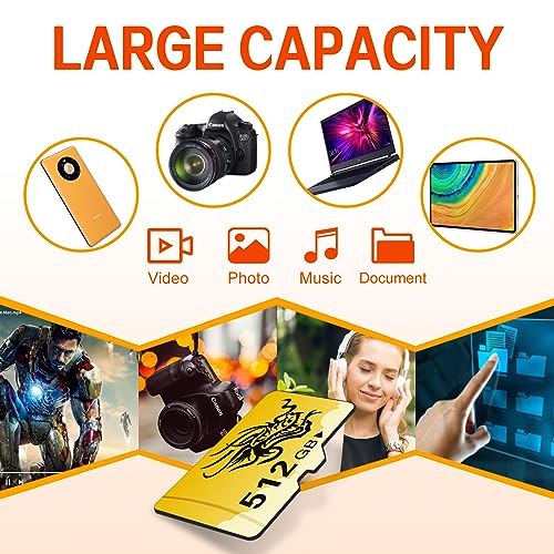 GOLTTY Memory Card 512GB (Pack of 2), Ultra UHS-I Memory Card, C10, U3, Full HD, A1, High Speed TF Card, Expanded Storage for Android Smartphones, Tablets, GOTF001