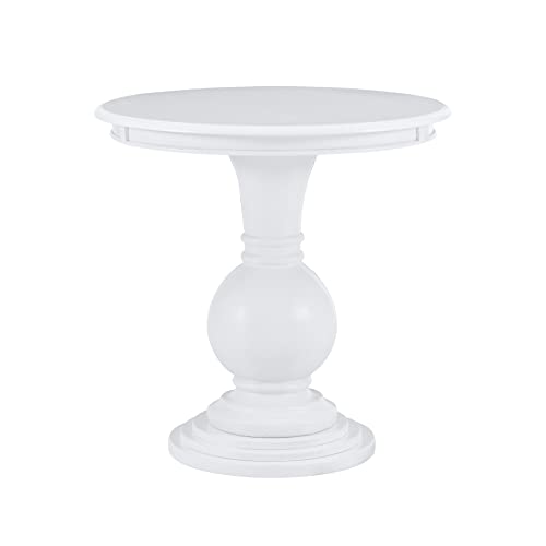 Powell White Pedestal Accent Table Pickins Round