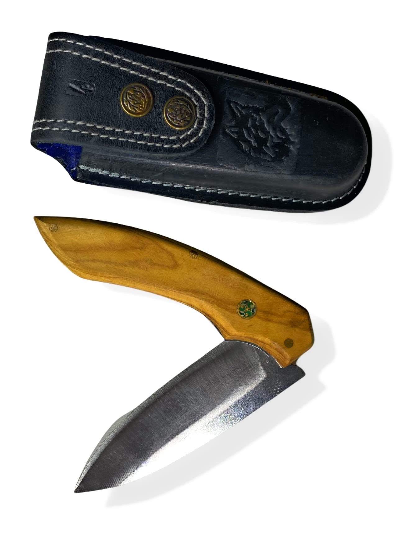 Handmade 4116 Stainless Steel Folding Pocket Knife 100% Prime Quality -Steel Survival Knife for Hunting and Camping- with Walnut Wood- Include Leather Sheath Quality