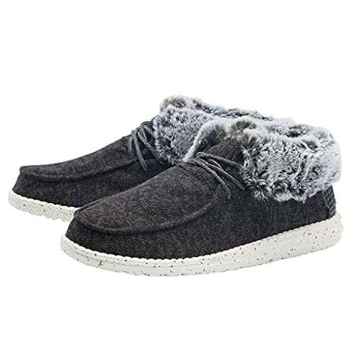 Hey Dude Women's Britt Black Size 8 | Women’s Shoes | Women’s Lace Up Boots | Comfortable & Light-Weight