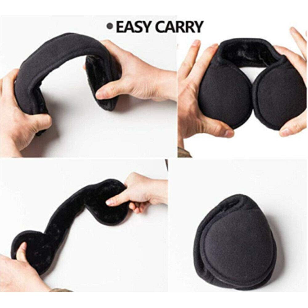 Gelante Unisex Classic Fleece Earmuffs for Cold Weather. Ear Warmer Behind the Head. 5039C-Black
