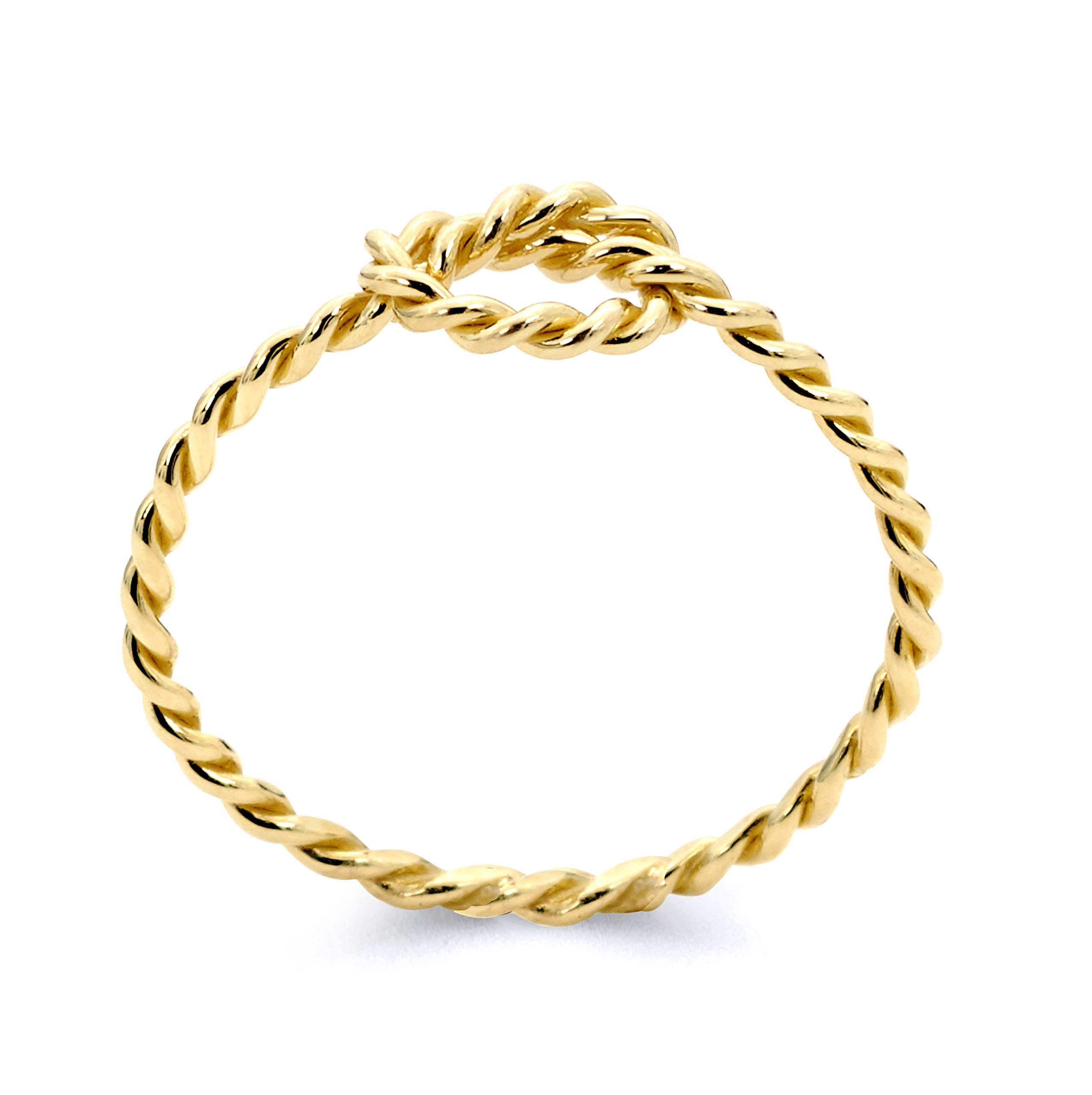 Generic 10k Real Solid Gold Knot Ring, MI107 10k, Braided Band with Polished Finish Stacking MIDI for Women (10)