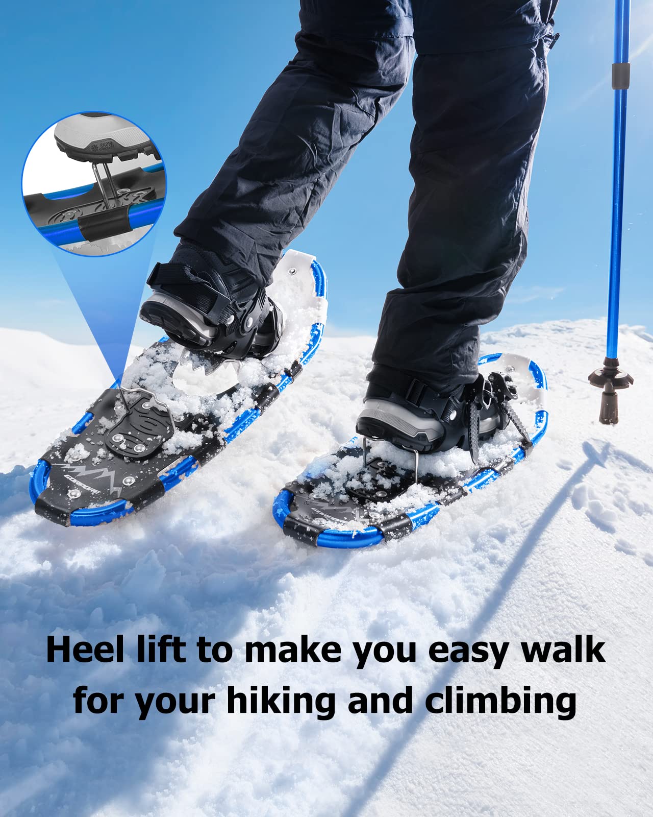 GORPORE All Terrain Snowshoes (Blue, 30" (Up to 250lbs))