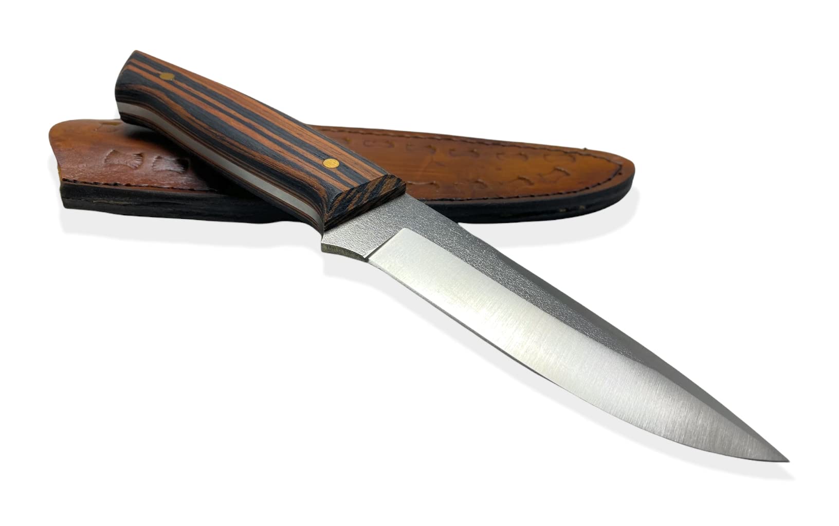 Handmade Tactical Knife Stainless Steel Survival Knife for Hunting and Camping- Fixed Blade Knives with Ebony Wood