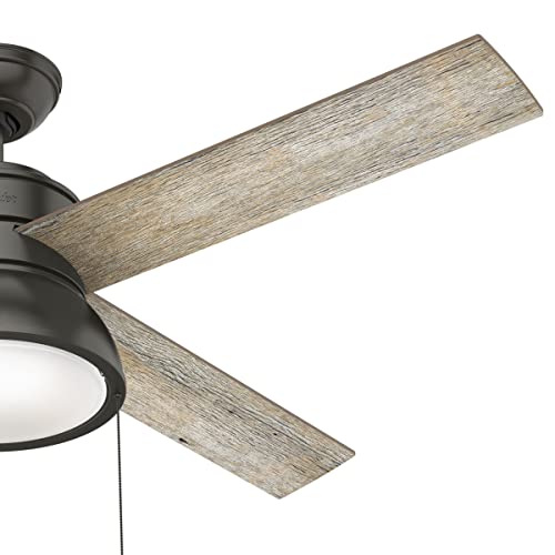 Hunter Loki Indoor with LED Light with Pull Chain Control, 52", Noble Bronze