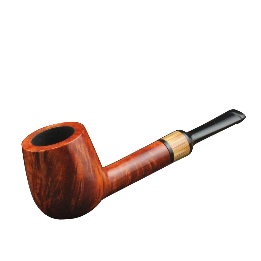 FULUSHOU Mediterranean Briar Wood Tobacco Pipe, Small Mini Curved Tobacco Pipe 7