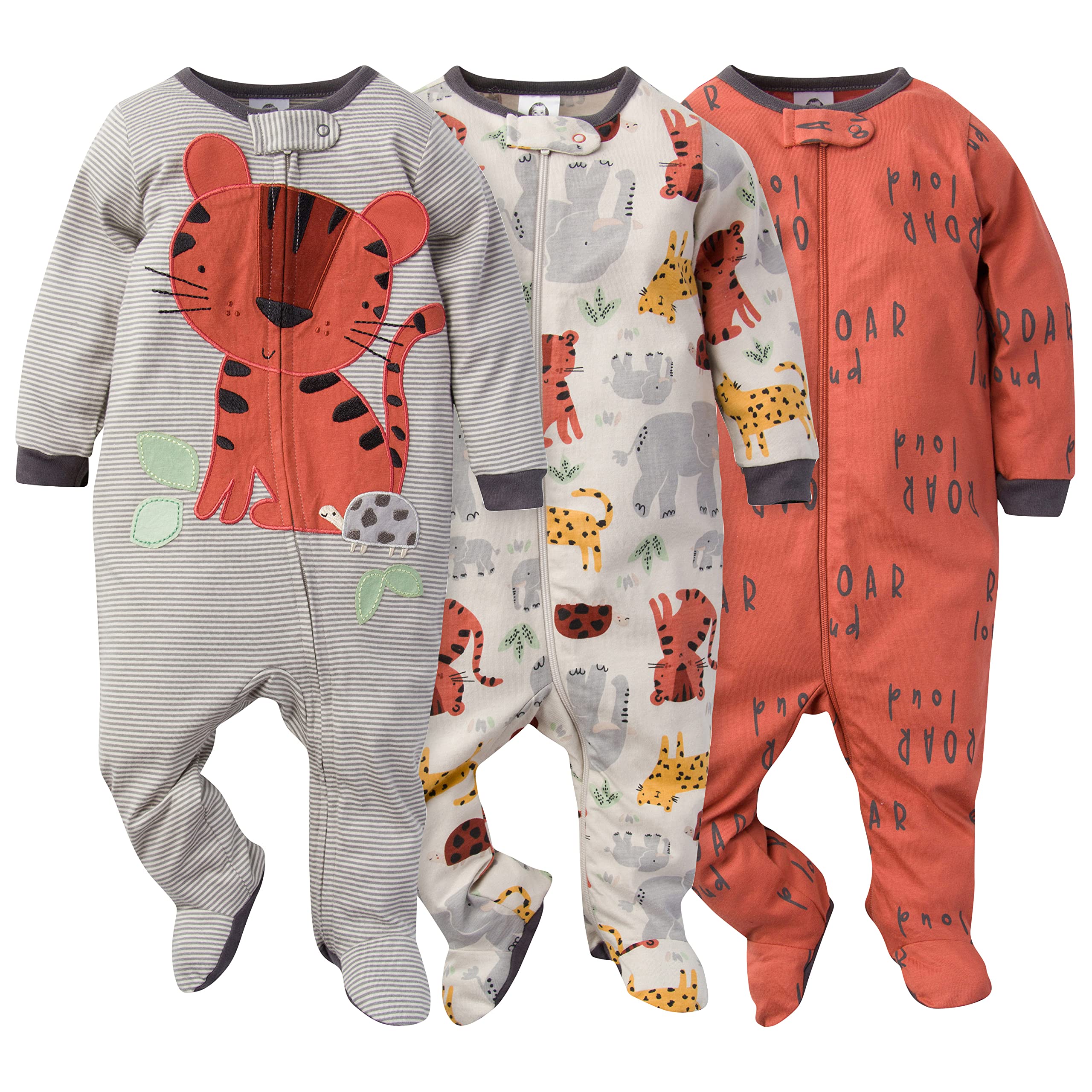 GerberBaby Boys3-Pack Sleep 'N PlayOrange Safari6-9 Months