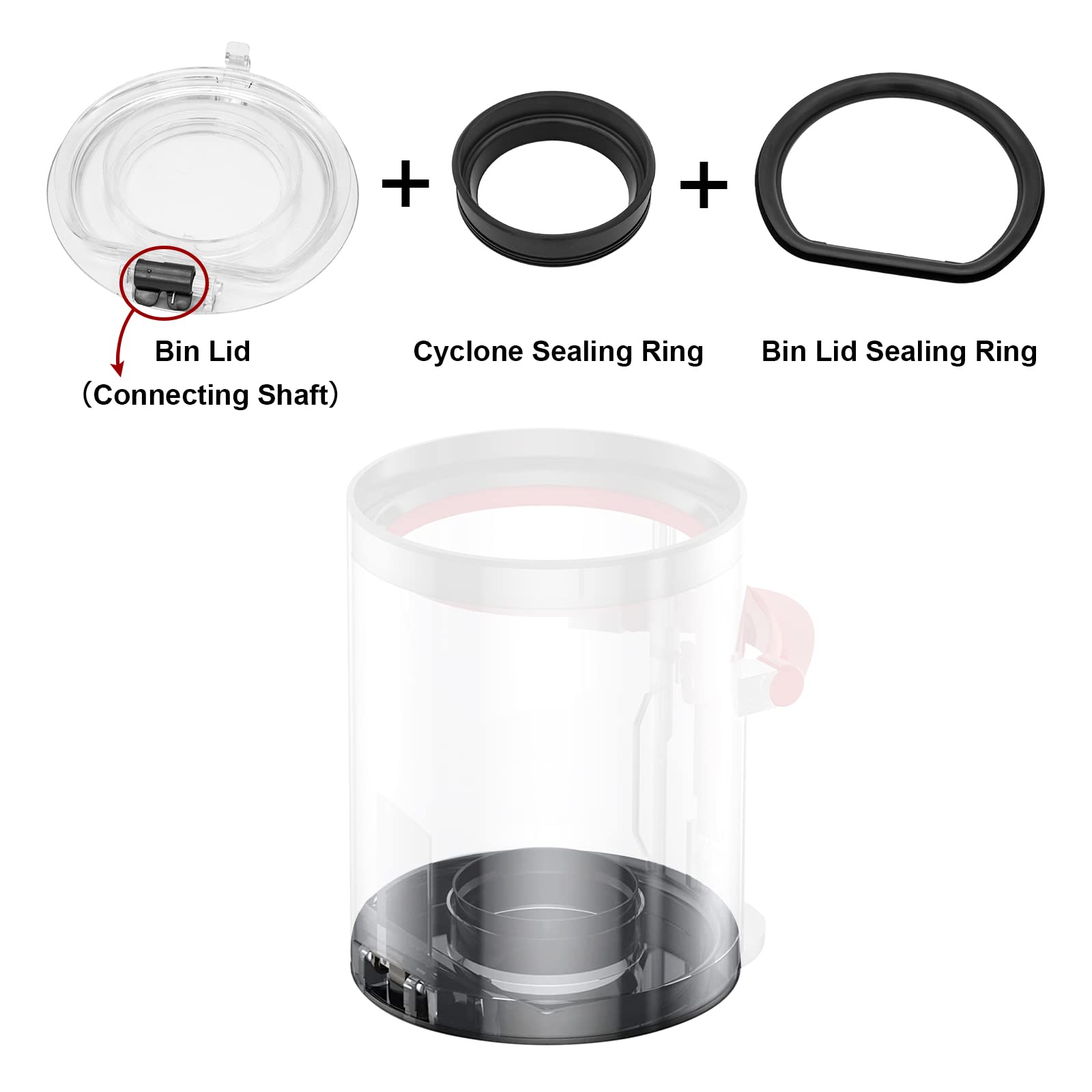 Garbage fighter Dust Bin Top Replacement for V11 V15 SV14 SV15 SV22 Vacuum Cleaner Parts Dust Bin Sealing Rings Fixed Repair Accessories