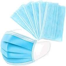 Generic Blue Uni-Sex for Adult disposable Face masks. 50 Pack, Breathable, 3-Layer,Medium