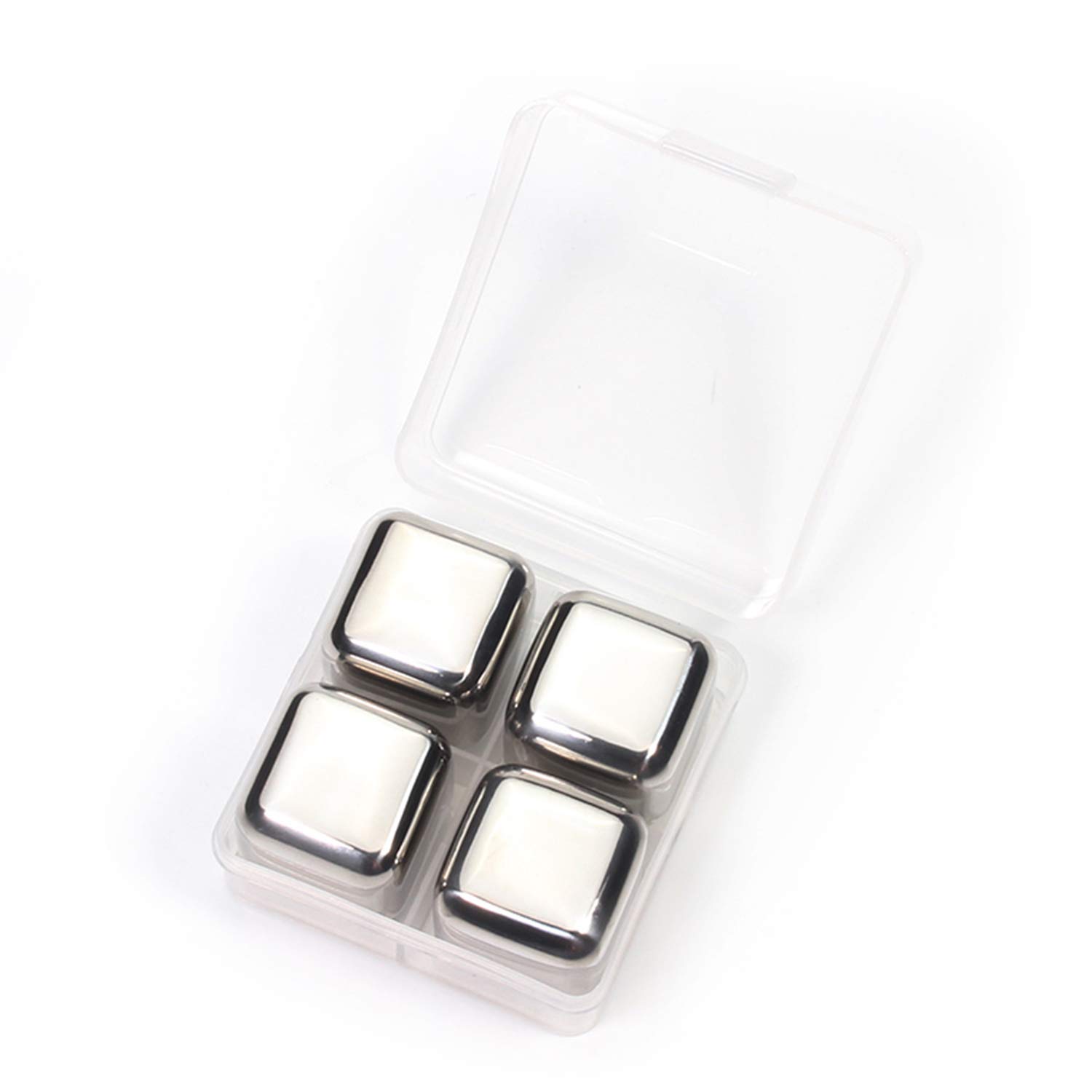 GoldNJade Stainless Steel Ice Cubes Reusable Chilling Stones for Whiskey Wine (Silver)