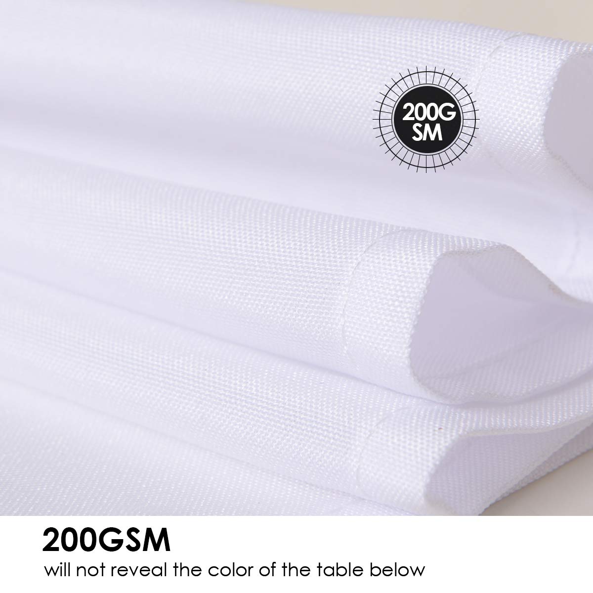 FURNLIK 132 inch Round Tablecloth White Table Cloth Polyester Wrinkle Resistant, Stain Resistant Tablecloths for Banquet Party Dining Buffet and Vendor