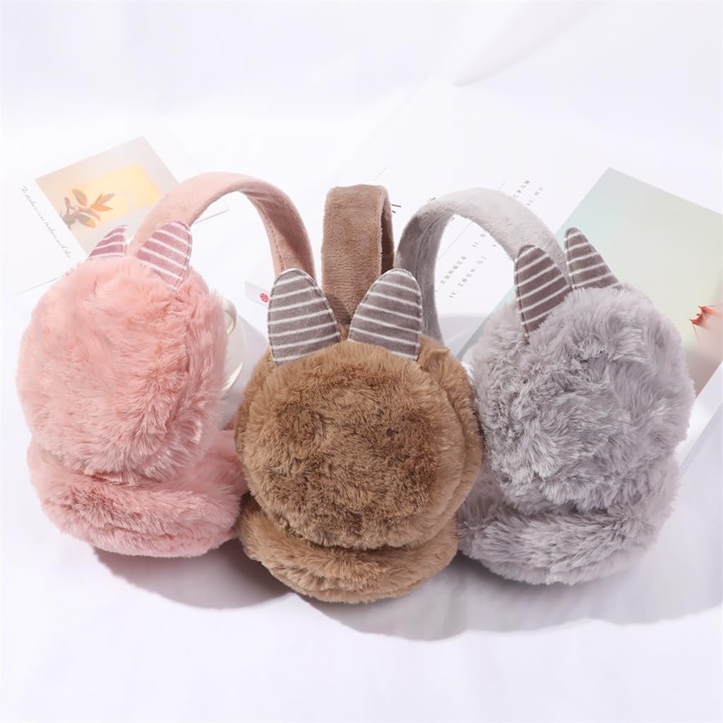 HLDETH Women Winter Warm Earmuffs Bowknot Fluffy Earflap Thick Headband Outdoor Cold Protection Adjustable Ear Warmers (Color : B, Size : One Size)