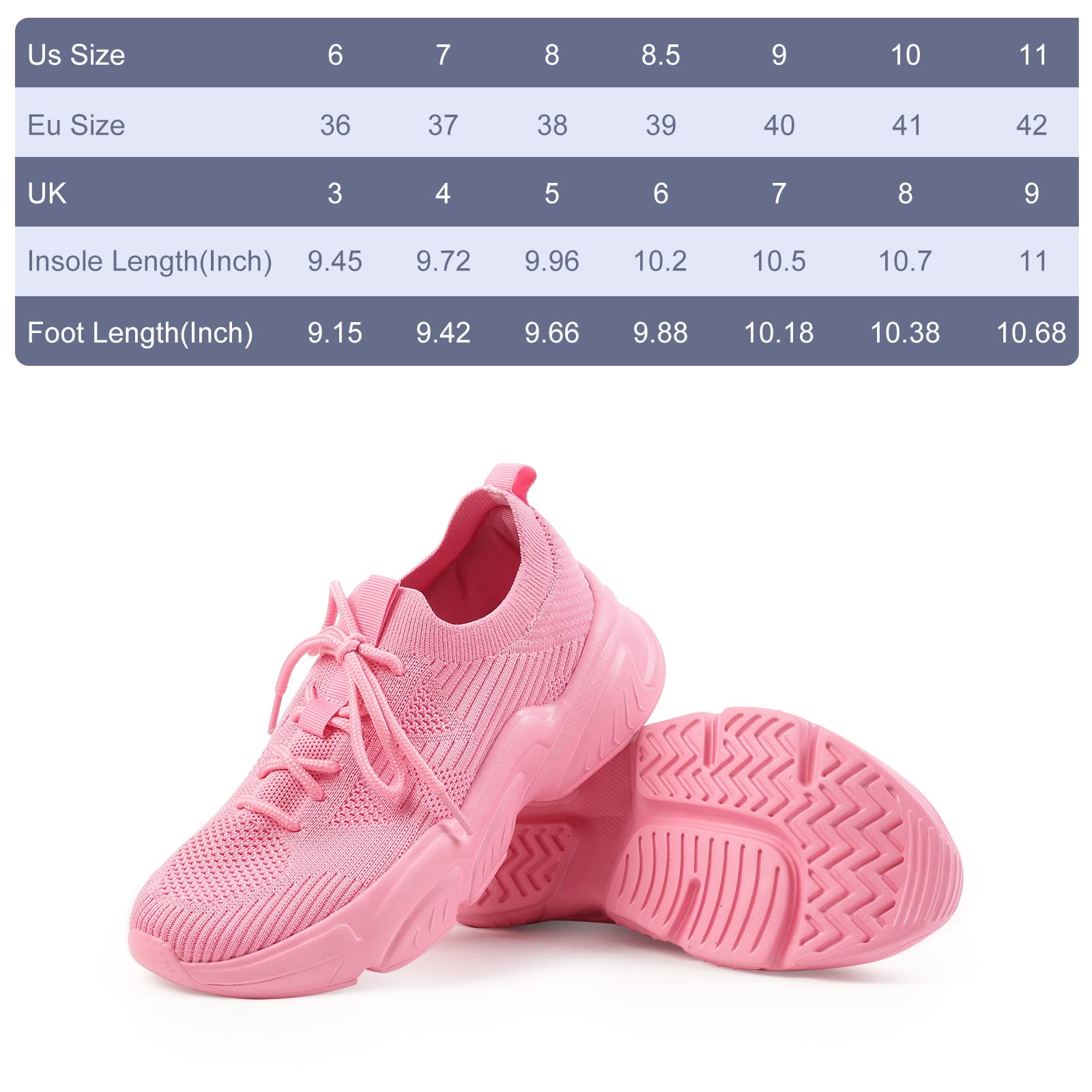 Hasina Womens Walking Shoes Slip On Mesh White and Hot Pink Sneakers Lightweight Breathable Comfortable Casual Running Shoes (Pink,8.5)