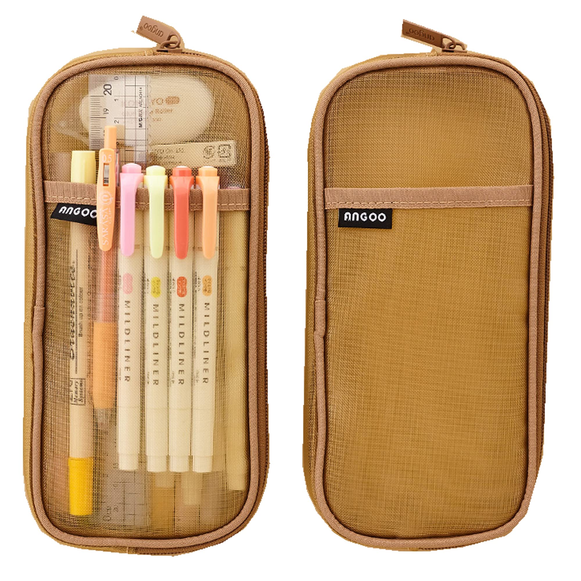 Friinder Pen Marker Pouch for Adults Office Business Spring Easter Holiday Gift,One Cosmetics Pouch Makeup Bag (Khaki)