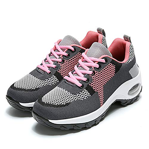 Hight Top Slip On Sneakers Women's Walking Shoes Slip-on Mesh Casual Running Jogging Shoes Sock Sneakers(0707ta144 Grey,Size 6)