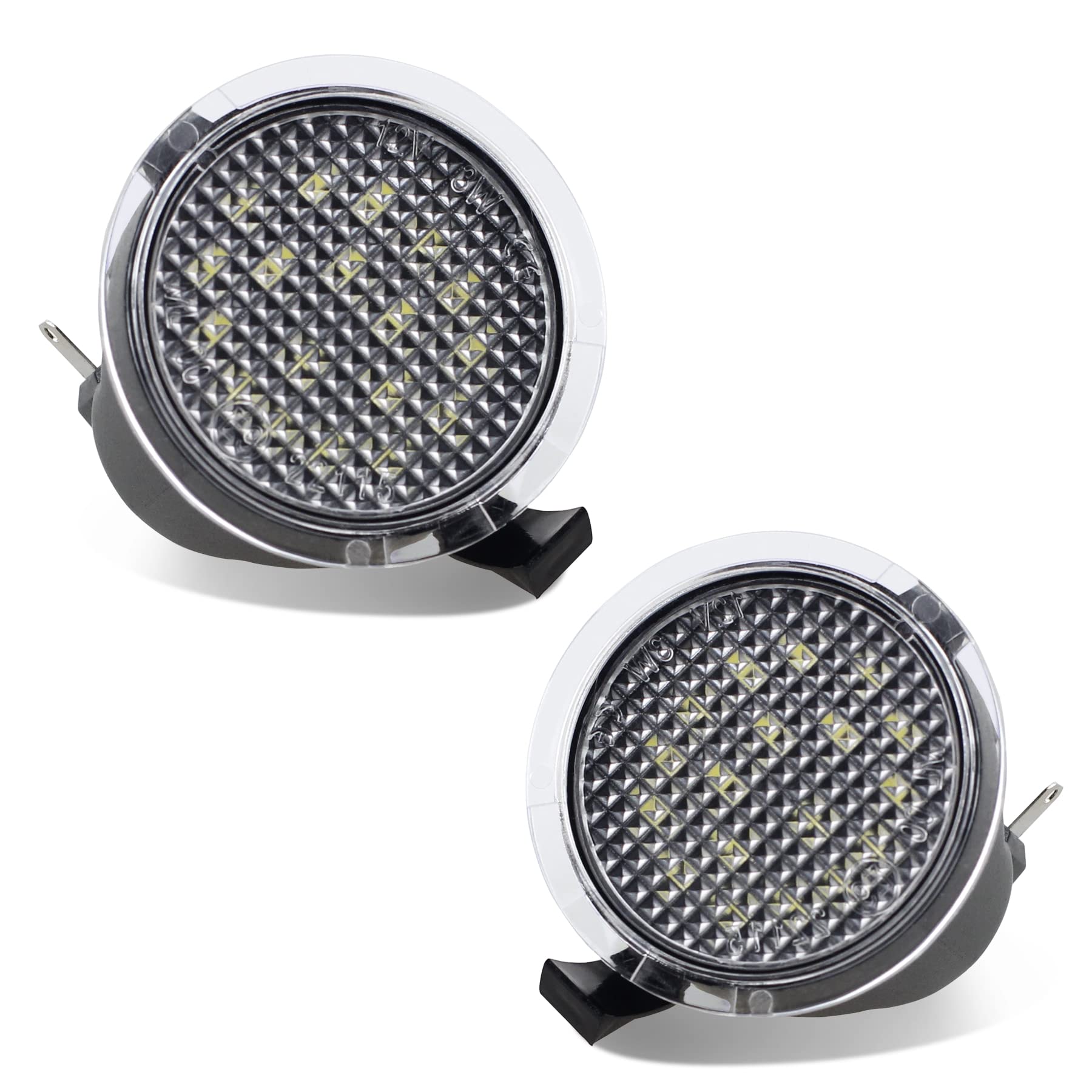 HERCOO LED Side Under Mirror Puddle Light Lamp Assambly Compatible with Ford Edge 2007-2018, F150 Expedition Explorer Flex Fusion Ranger Taurus X, 6000K White
