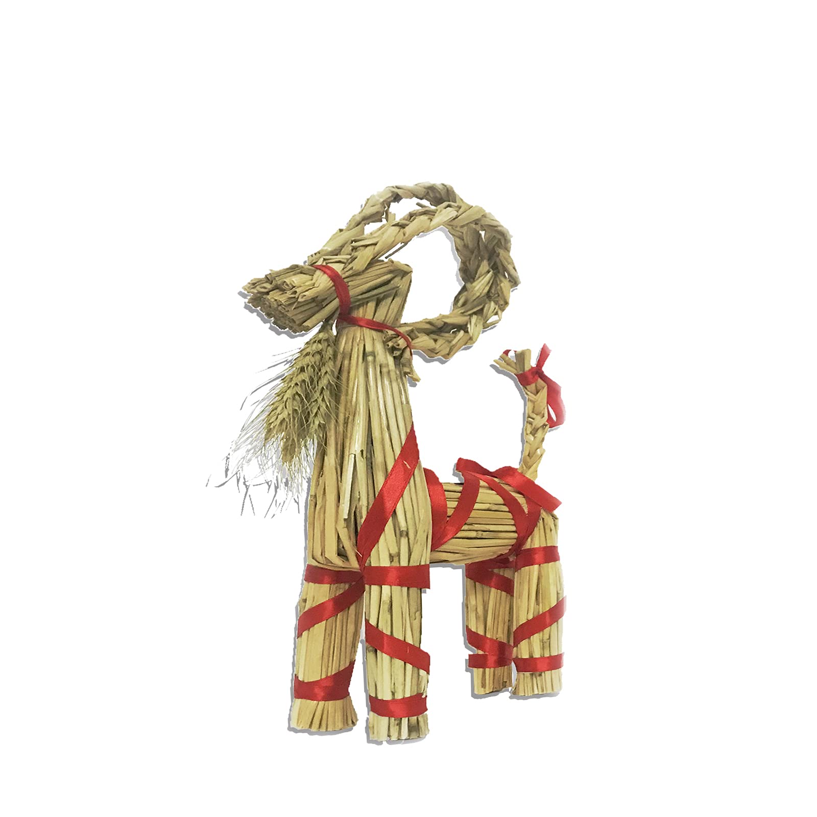 GentingScandinavian Straw Goat Jubbock-11.8 inches Tall, Garden Yard Outdoor Interior Decoration,Christmas Straw Goat Christmas Straw Ornaments Goat Yule Goat Straw Ornament Swedish for Xmas