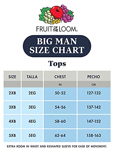 Fruit of the Loom Men's Tall Tag-Free Undershirts, Big Man-Tank-3 Pack, 3X-Large