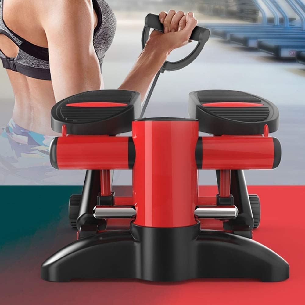 GRETD Mini Stepper Air Climber Step Fitness Exercise Machine with Resistance Band and LCD Display