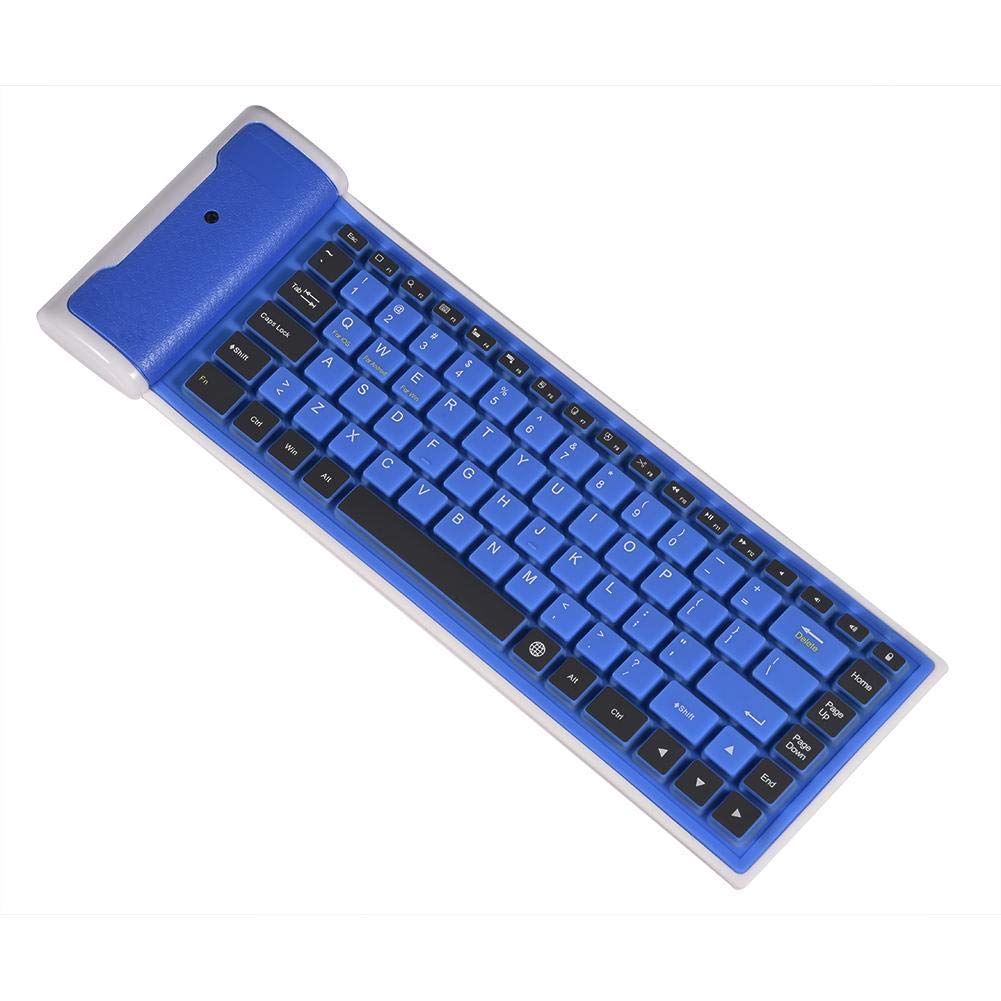 FOSA Portable Waterproof Mini Bluetooth Keyboard Foldable for Laptop/PC/Phone(Blue)