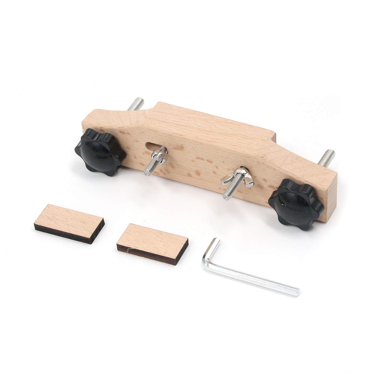 Geesatis Luthier Tools Maple Guitar Bridge Clamp 1 Set Guitar Fixture Clip Guitar Bridge Repair Replace Tool, Wood, Stainless Steel
