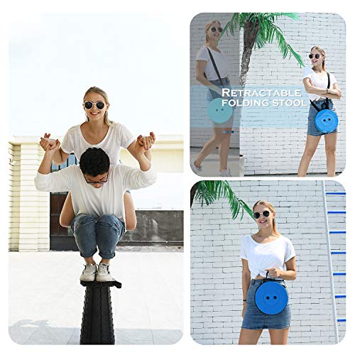 GOWITA Upgraded Retractable Folding Stools - 3rd Gen Portable Sturdy Telescoping Camping Stool, Lightweight Plastic Stool for Outdoor/Travel/Camping/Fishing/BBQ/Hiking/Garden - Max Load 330 lbs (BLUE)