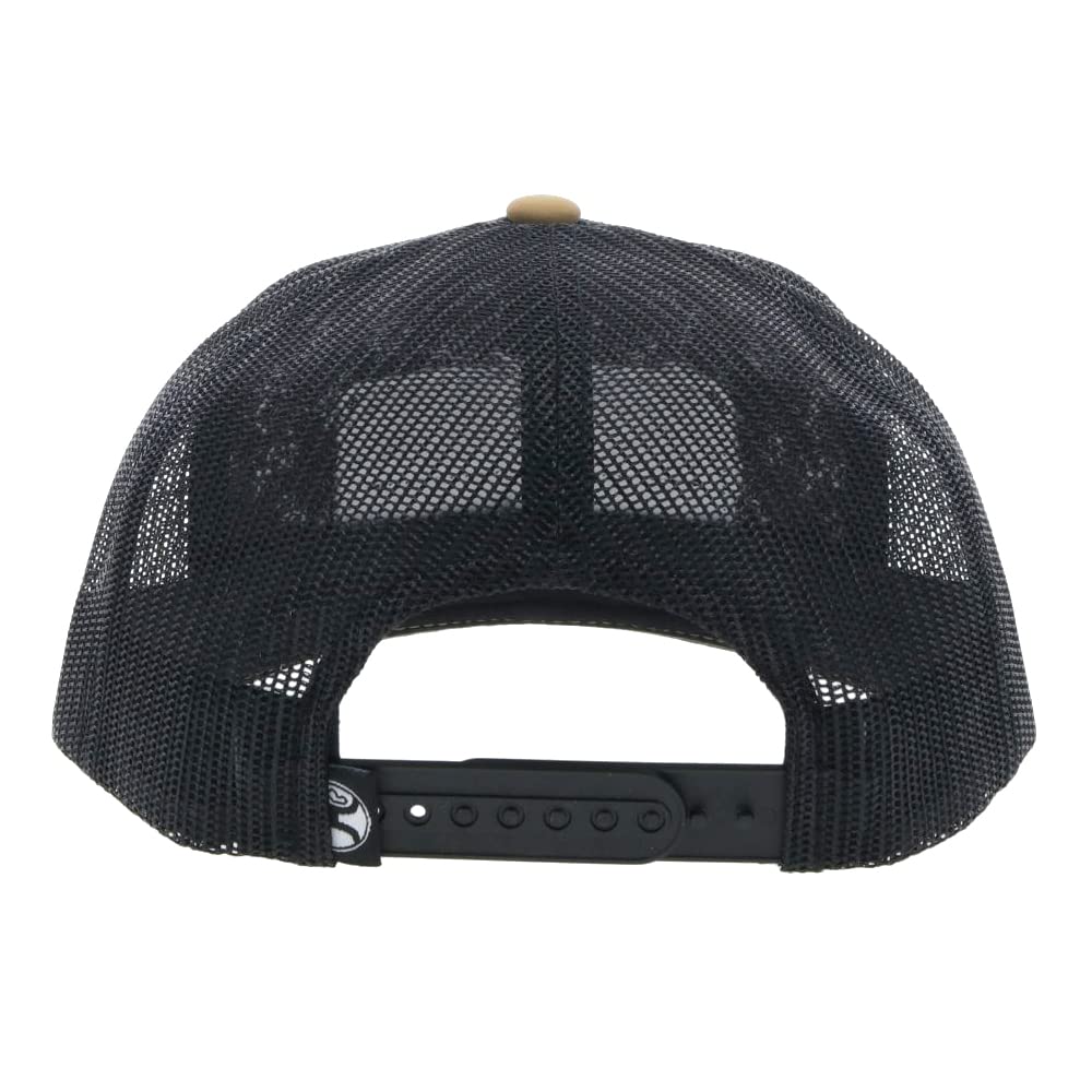 HOOEY Men's Horizon Adjustable Snapback Mesh Trucker Back Hat (Tan/Black)