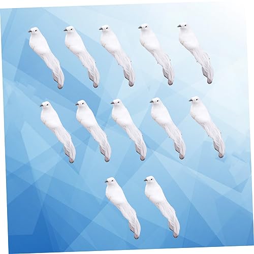 Garneck 36 Pcs Table Top Decor Desk Topper Christmas Decor Bird Ornament Bird Model Simulation Bird Desktop Bird Decor White Artificial Bird