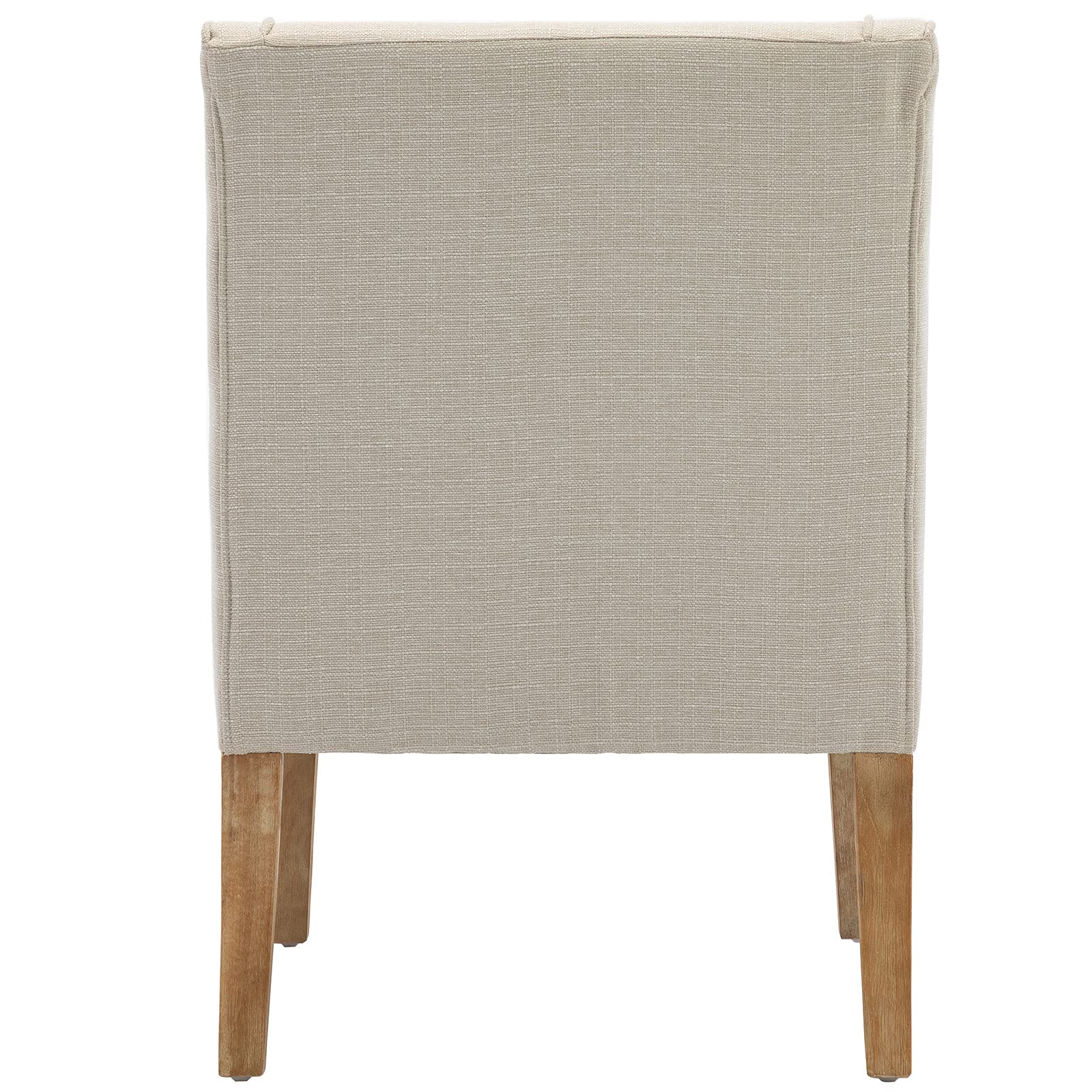 Guyou Mid-Century Accent Living Room Chair Fabric Wingback Chair, Solid Wood Upholstered Armchairs for Bedroom/Vanity/Conference Room (Beige)