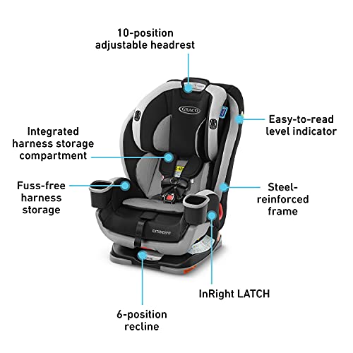 Graco Extend2Fit 3 in 1 Car Seat, Ride Rear Facing Longer, Garner, 21.56 pounds