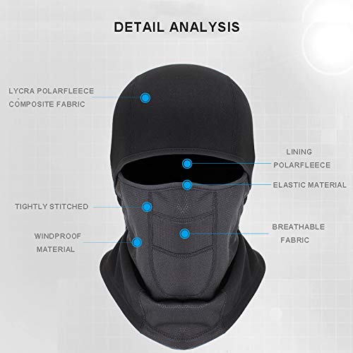 FSIGOM Windproof Balaclava Face Ski Mask,Winter Hat Outdoors Helmet Liner Mask, Suitable for Skiing Motorcycle Bicycle Climbing,Black…