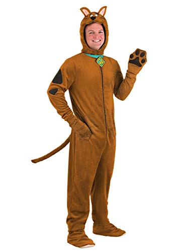 Fun Costumes Scooby Doo Costume for Adults, Brown Dog Jumpsuit for Movie Character Cosplay, Dress-Up Parties & Halloween Small