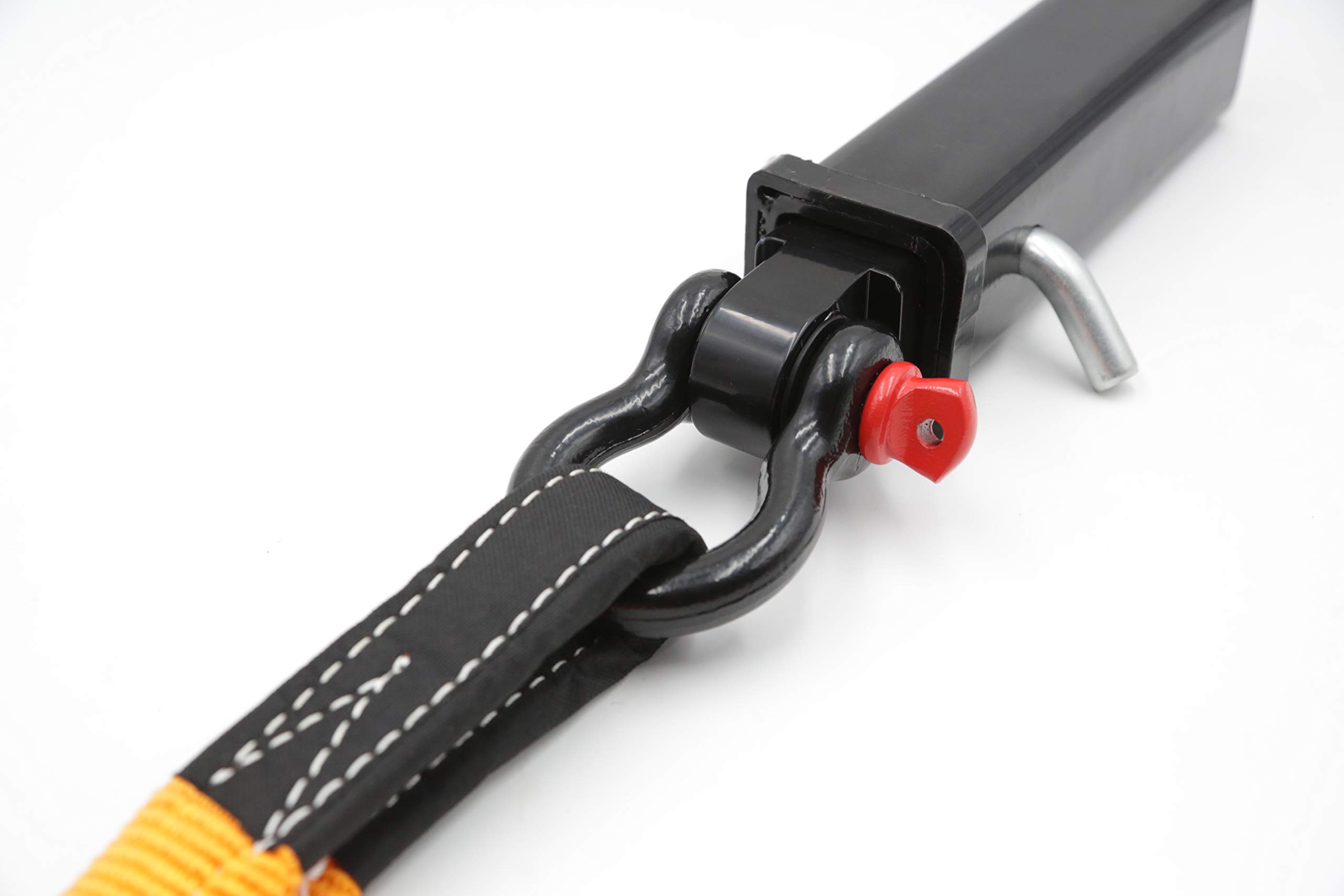 Forged Shackle Hitch Receiver (42000 Lbs Max Break) 2" Receiver & Pin + 3/4" Shackle, with Isolator & Washers. Heavy Duty Powder Coated