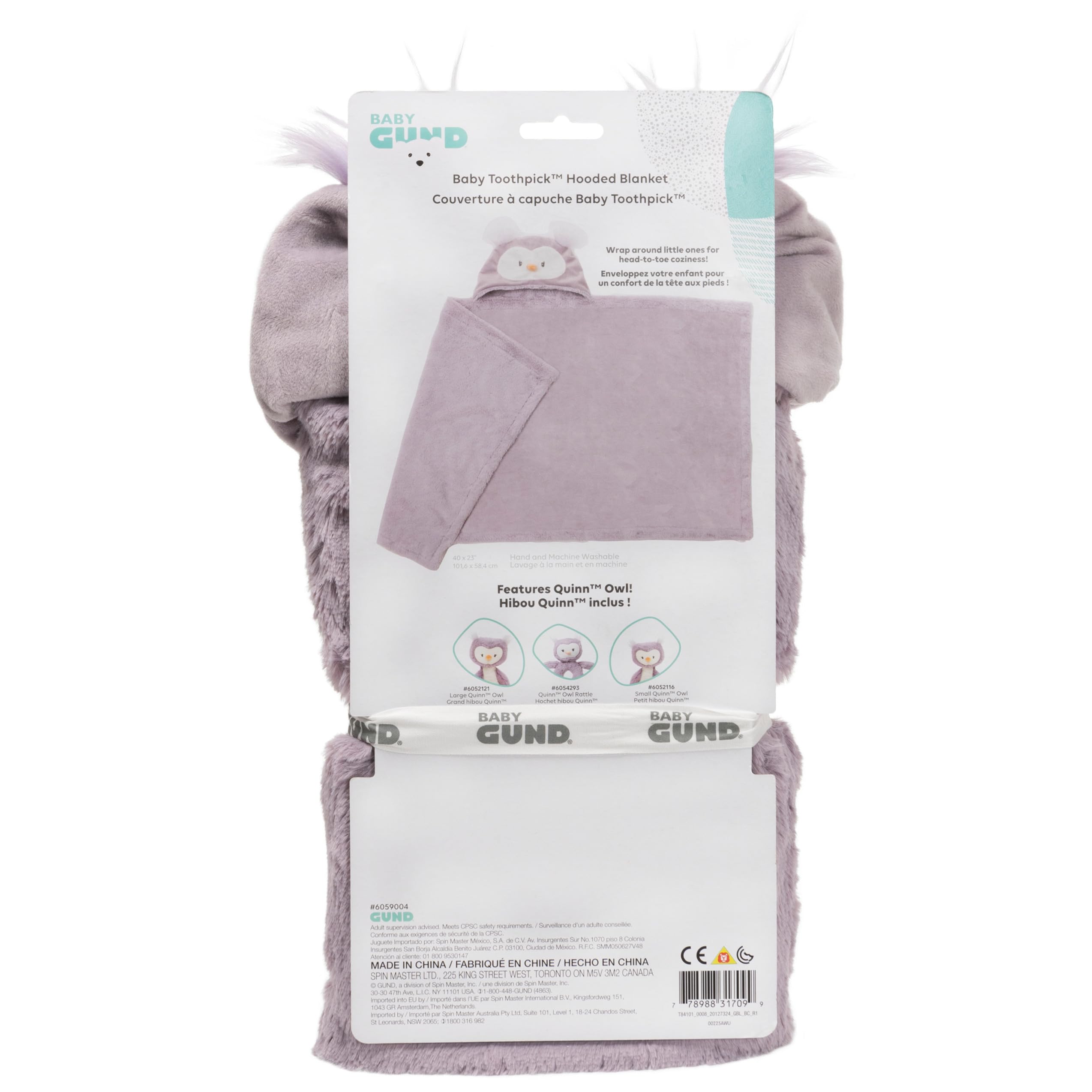 GUND Baby Lil’ Luvs Hooded Blanket, Quinn Owl, Ultra Soft Plush Security Blanket for Babies and Newborns