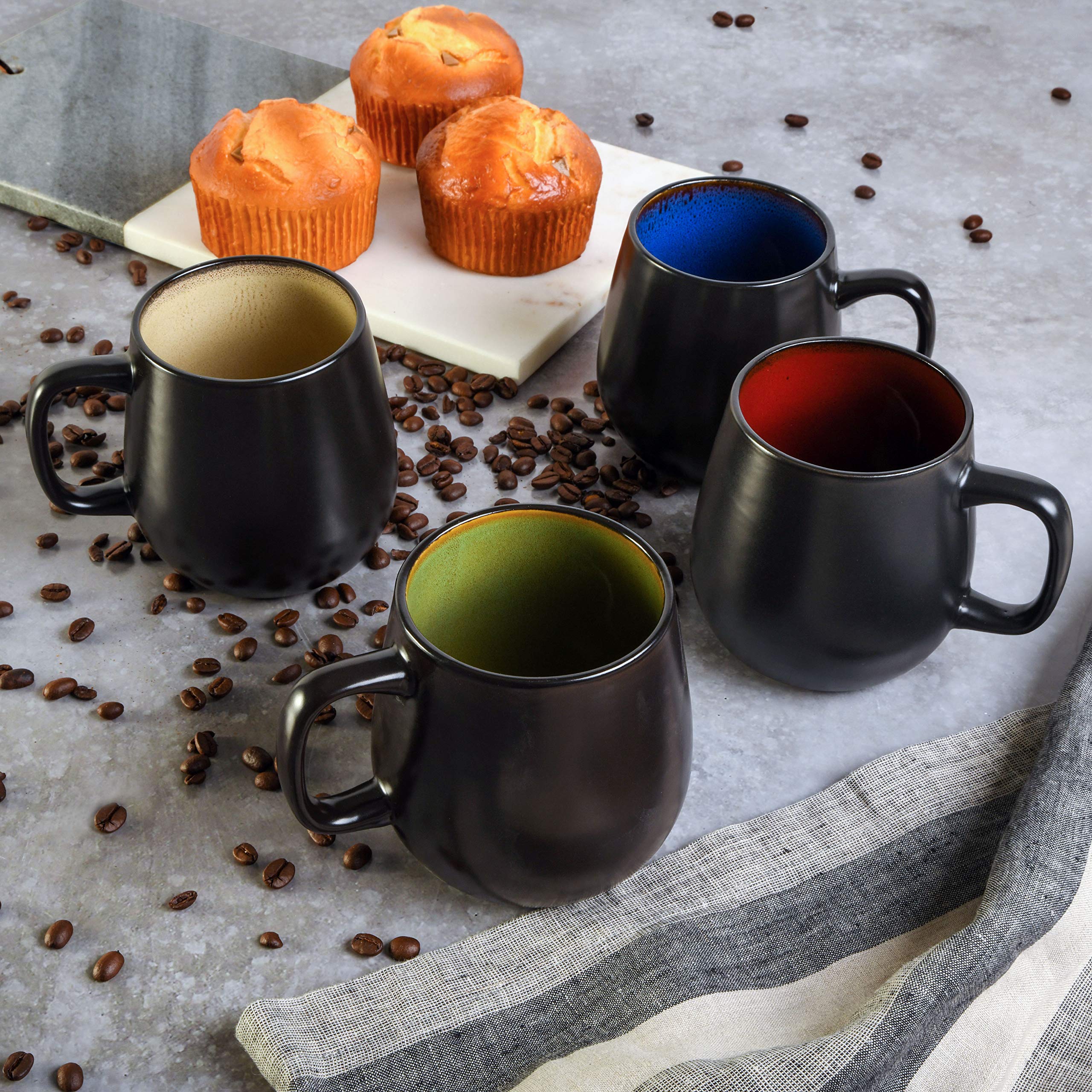 Gibson Elite Soho Cafe 21 Ounce Mug, Multicolor