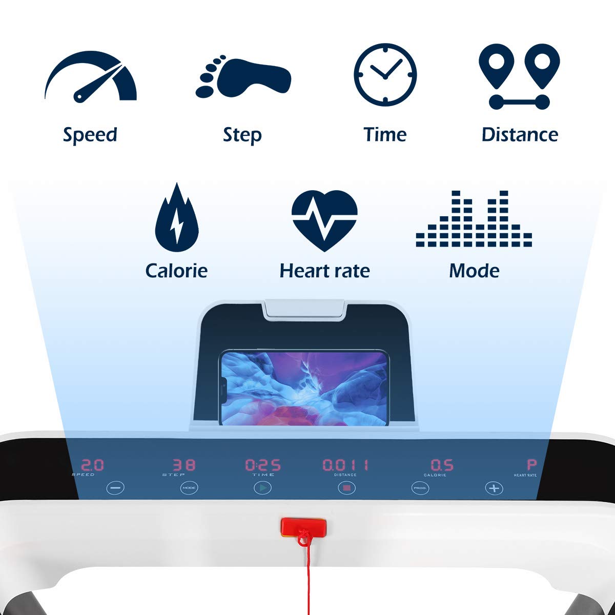 FYC Folding Treadmill for Home Electric Treadmill Exercise Running Machine Portable Compact Treadmill Foldable for Walking Home Gym Fitness Workout Jogging, Free Installation Gray