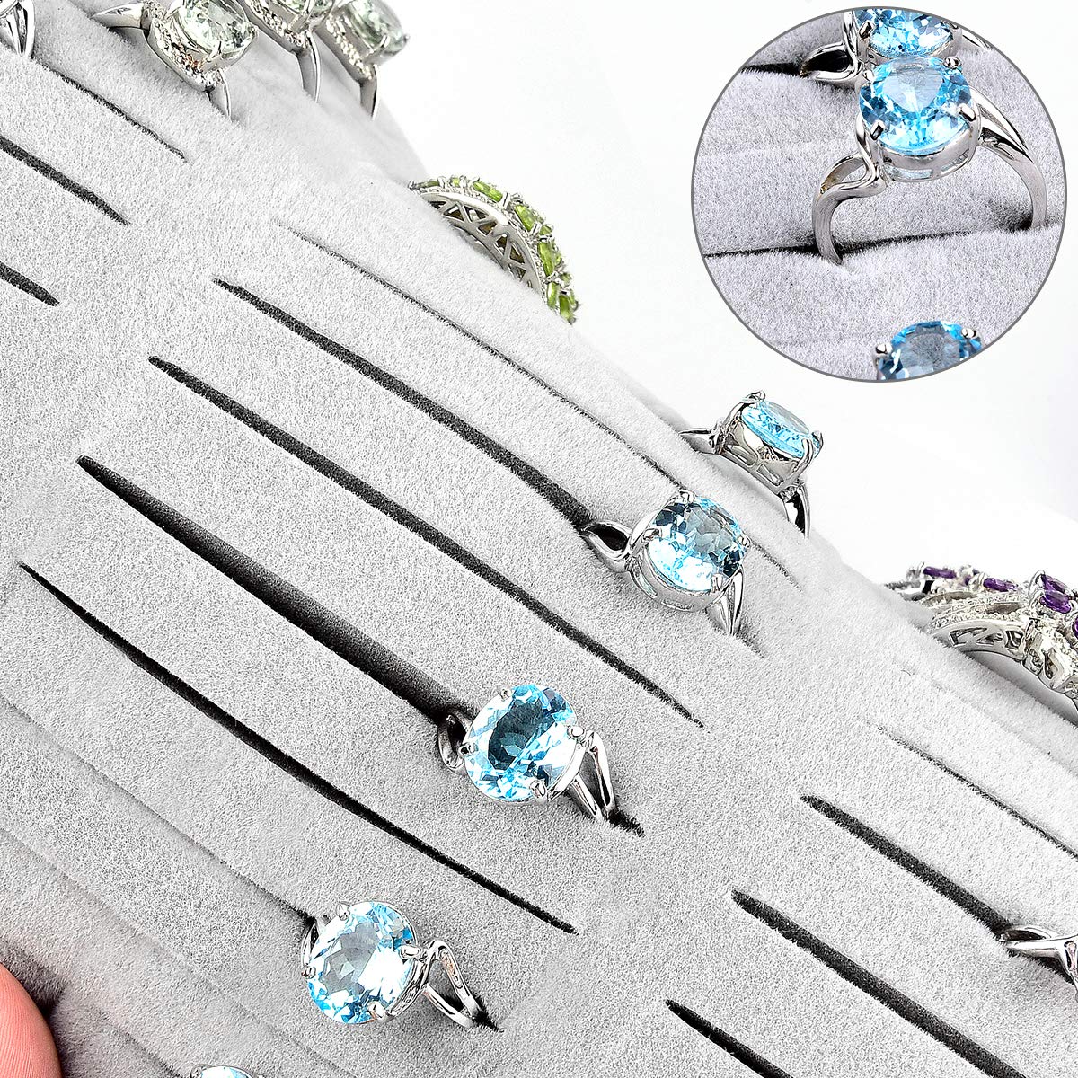 GWCASE Ring Organizer Storage Case - Jewelry Ring Display Collector Box with 42 Slots. Rings Tray Holder Showcase Fits for 50+ Rings, Earrings, Brooches and Cufflinks (Box Only)