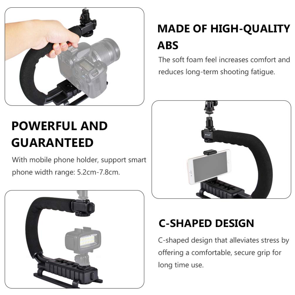 Hemobllo U-Shaped Portable C-Frame Set Camera Equipment U Shape Camera Mount Handle Grip Video Action Stabilizing Vlogging Video Stabilizer Gimbal Camera Mount Cell Phone Metal Low Frame