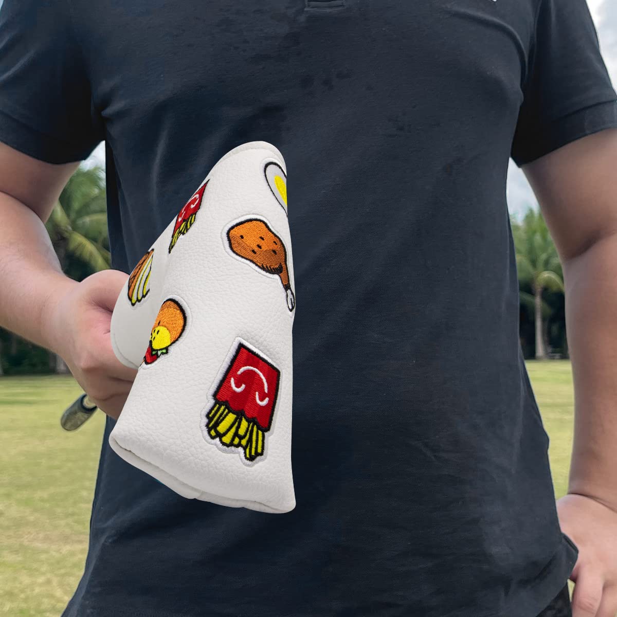 Golf Putter Cover Blade, Hamburger Putter Covers Golf Club Head Covers Putter Headcover for Blade Leather Golf Putter Head Covers with Magnetic for All Brands