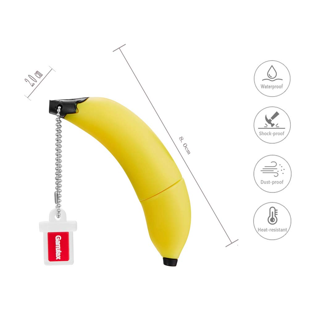 GARRULAX USB Flash Drive, 8GB / 16GB / 32GB Novelty Cute Cartoon USB Memory Stick Date Storage Pendrive Thumb Drives for Kids Children Collegue Student (32GB, Banana)