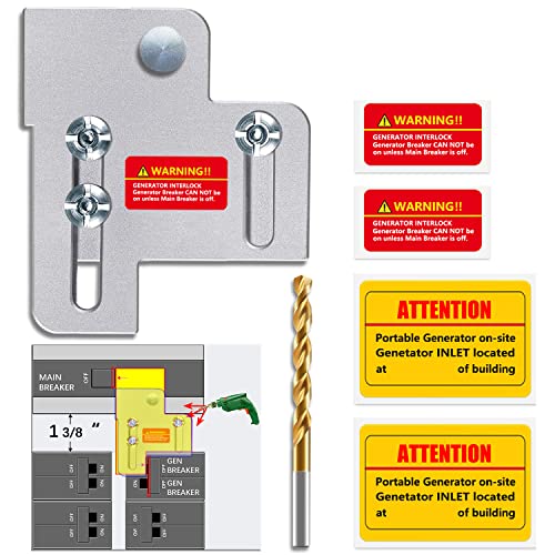 LHOOVMEE Generator Interlock Kit Compatible with Square D QO or Homeline 150 and 200 Amp Panels. 1 3/8 inches Spacing between Main and Generator Breaker, Professional Interlock Kit for Generator