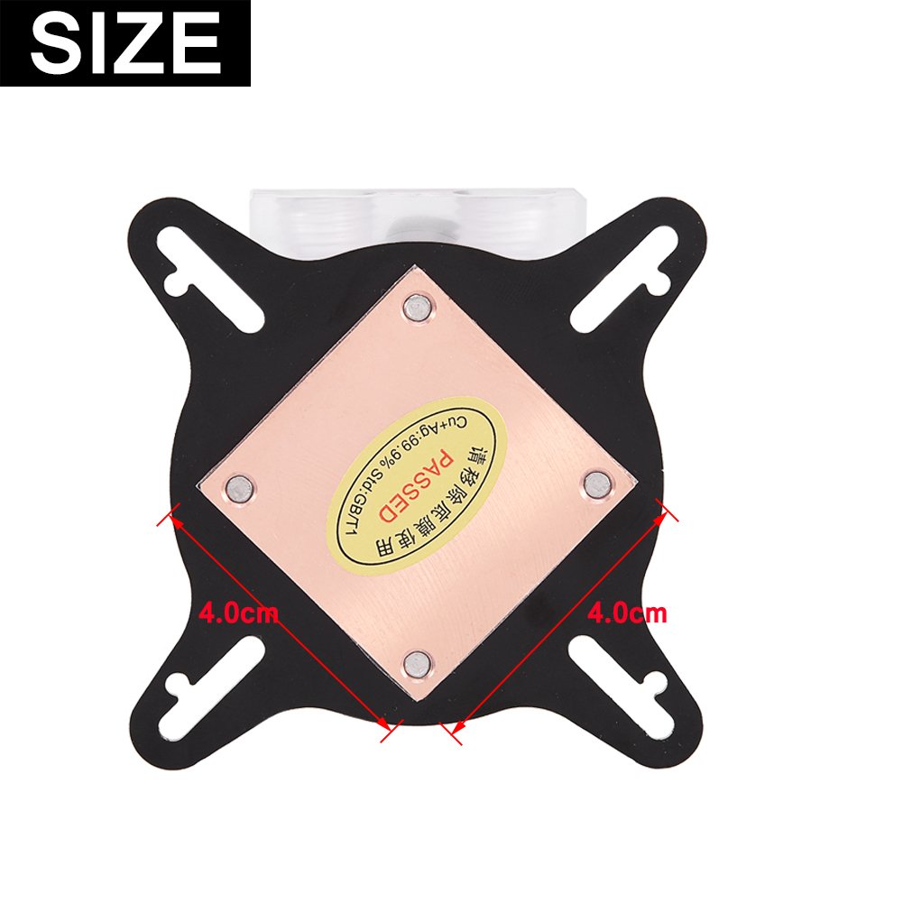 GPU Liquid Cooler,Computer GPU Universal Water Cooling Block Waterblock 40mm Copper Base,Processed with Anti-Oxidization Technology,Perfectly Fit The GPU,Carry Away More Heat from GPU Quickly