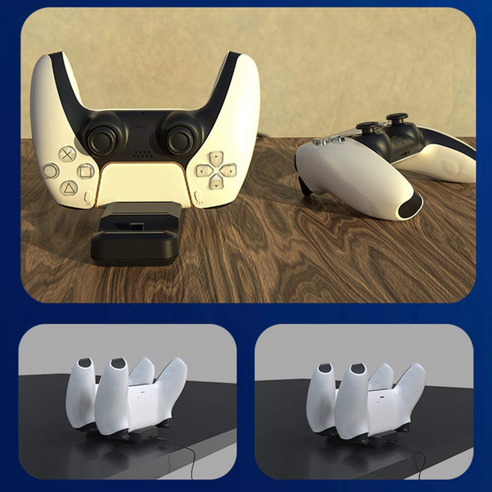 Gojiny Charging Station Charging Dock Game Controller Charging Stand with Charging Cable Compatible with/for PS5 Dualsense Game Controllers