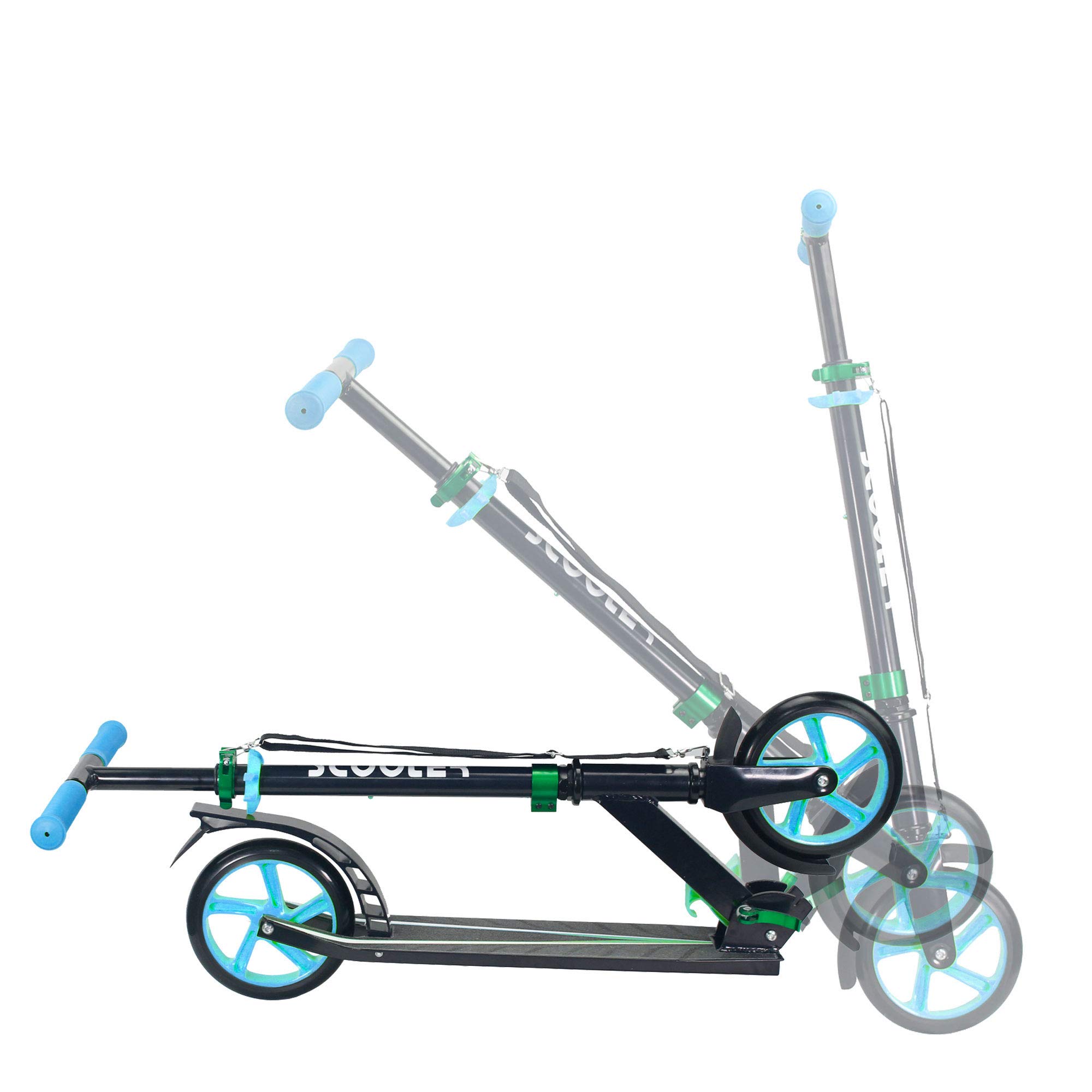 Geelife Scooters 2 Wheel Folding Kick Scooter for Adults Teens Youths Boys Girls (Blue)